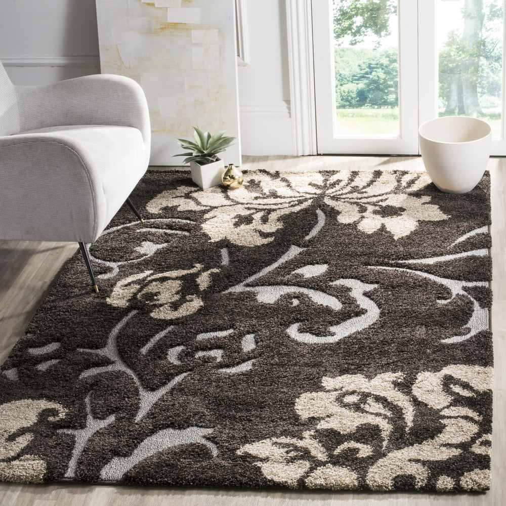 Safavieh Shag SG458 Dark Brown/Smoke Area Rug – Incredible Rugs and Decor