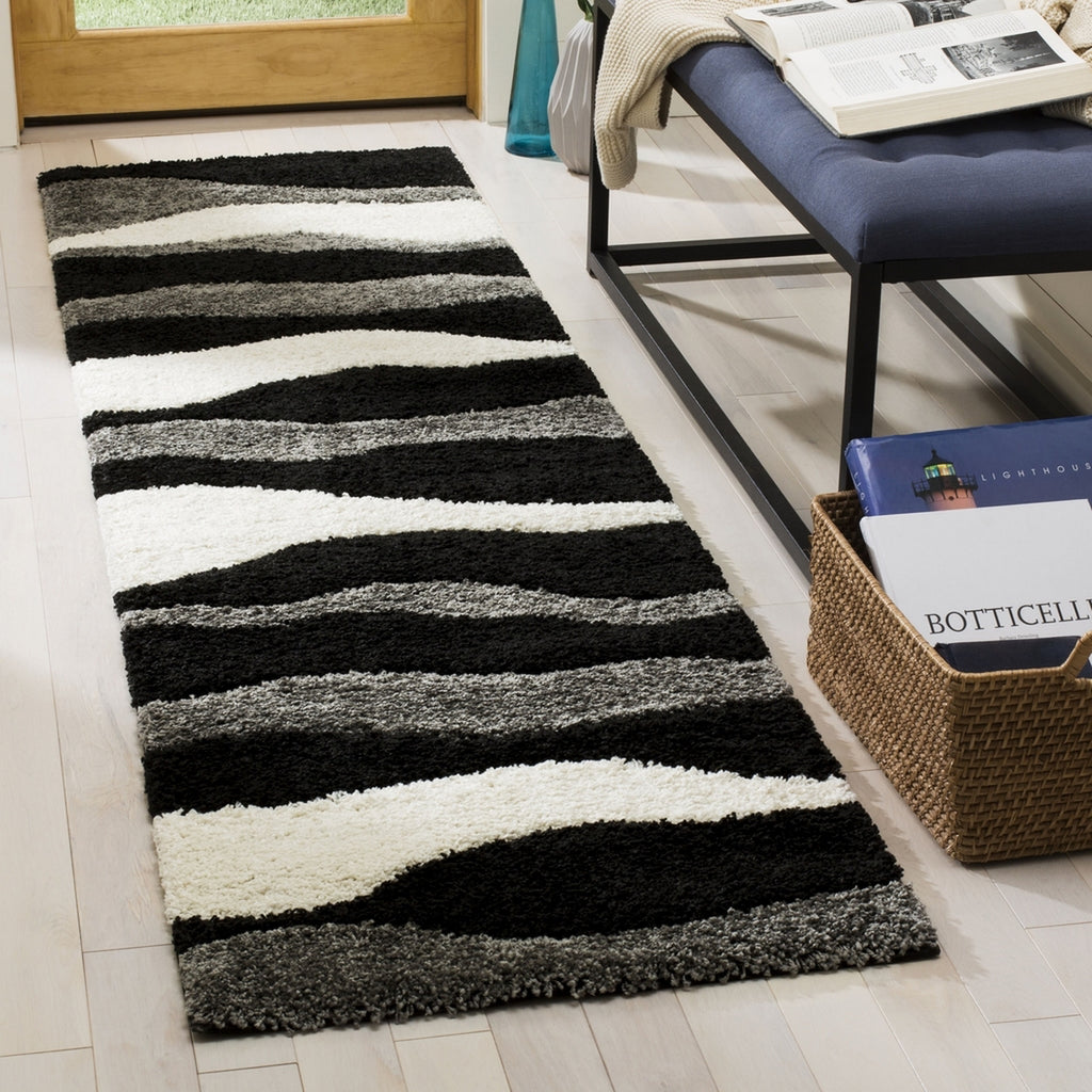 Safavieh Shag SG475 Grey/Black Area Rug – Incredible Rugs and Decor