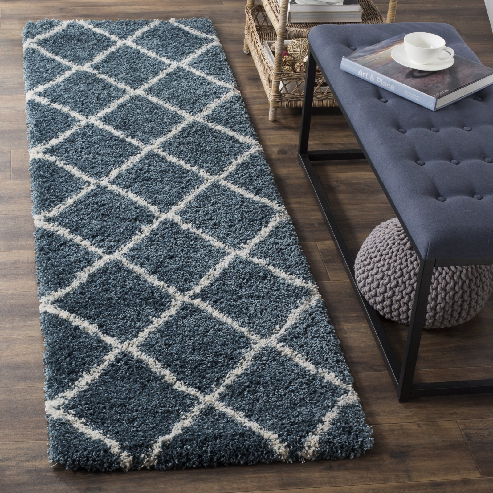 Safavieh Hudson Shag SGH281L Slate Blue/Ivory Area Rug – Incredible ...