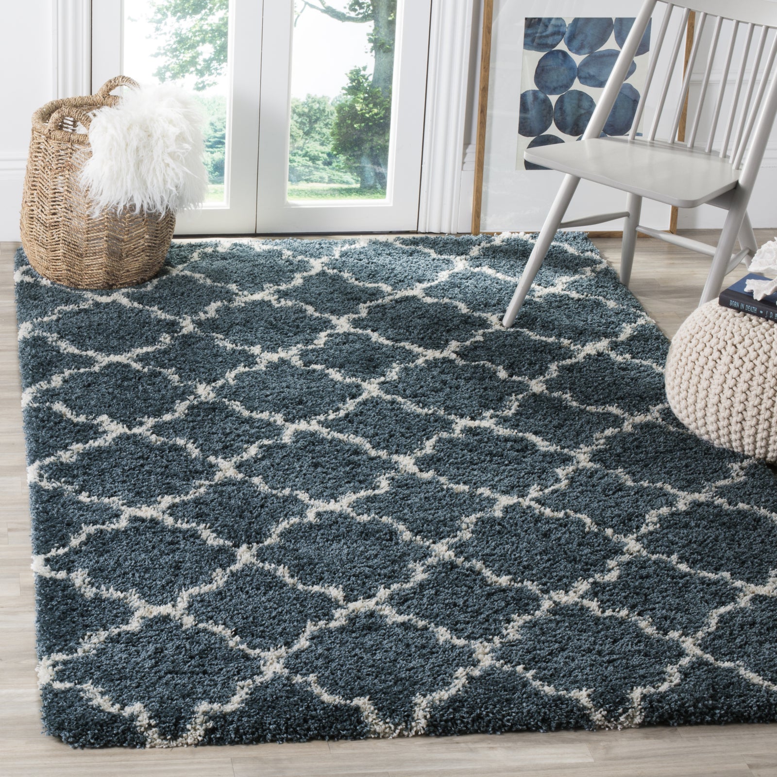 Safavieh Hudson Shag SGH282L Slate Blue/Ivory Area Rug – Incredible ...