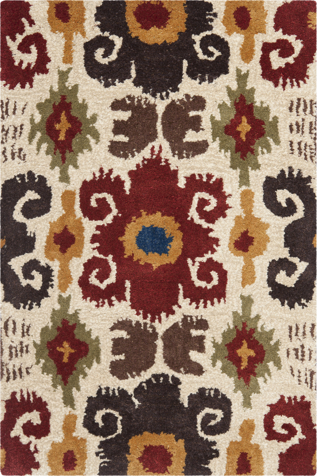 Safavieh Soho Ikat Fiesta Ivory/Red Area Rug – Incredible Rugs and Decor