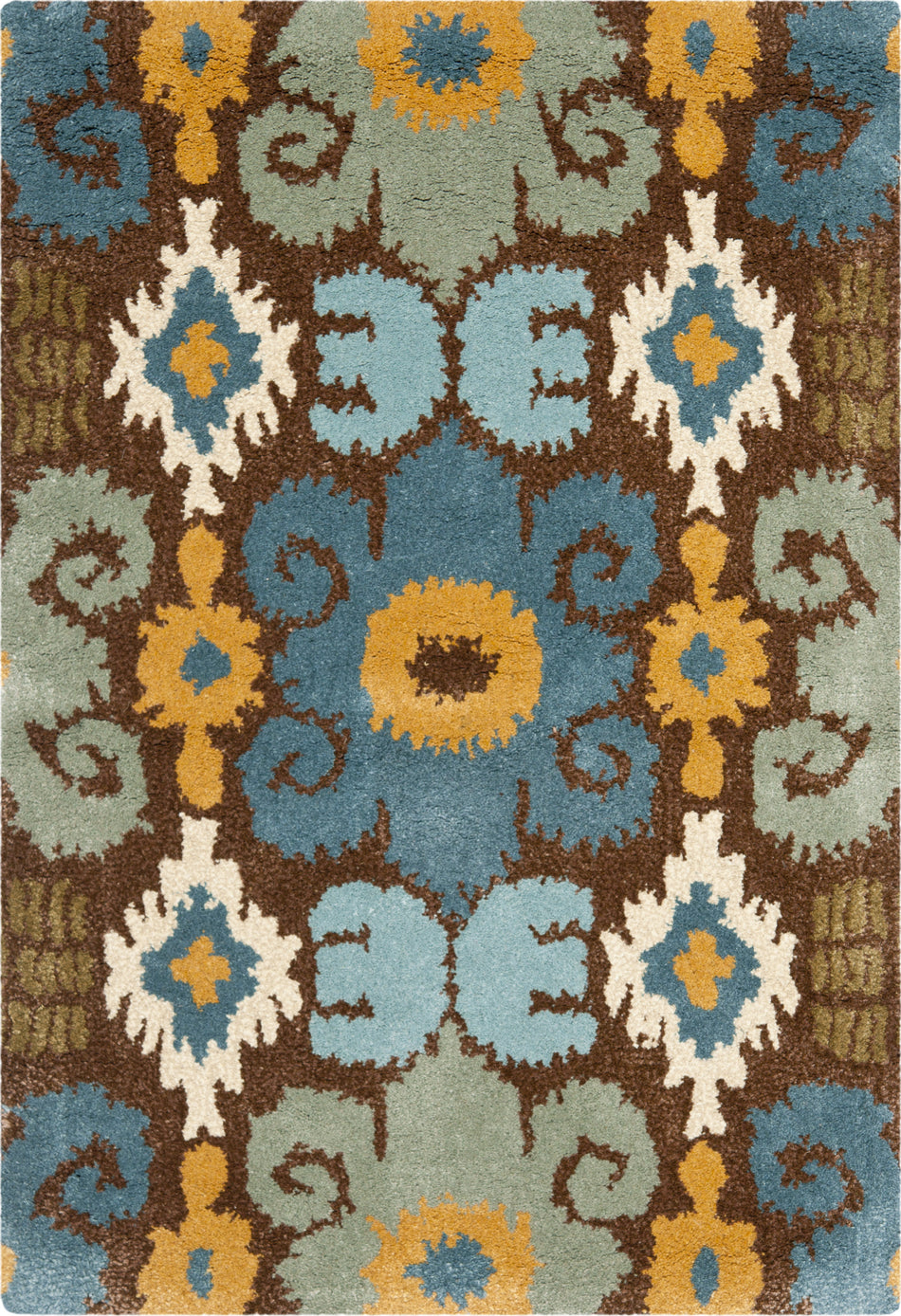 Safavieh Soho Ikat Fiesta Brown/Blue Area Rug – Incredible Rugs and Decor