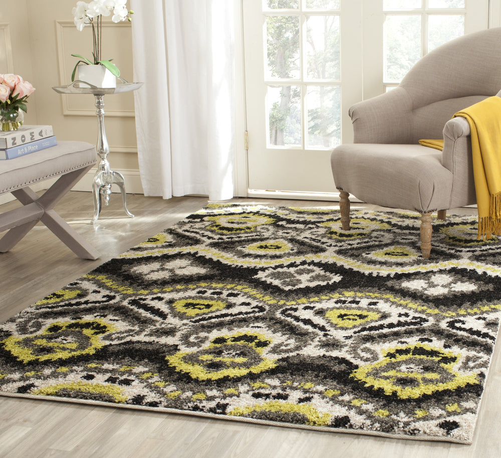 Safavieh Tibetan Shag TBS553A Black/Green Area Rug – Incredible Rugs ...