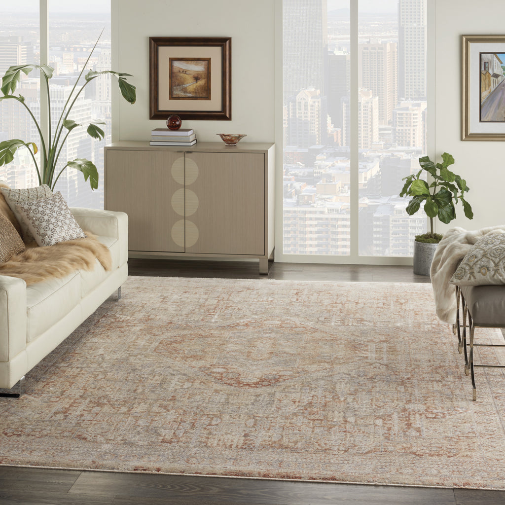 Nourison Silken Weave SLW02 Grey/Brick Area Rug – Incredible Rugs and Decor