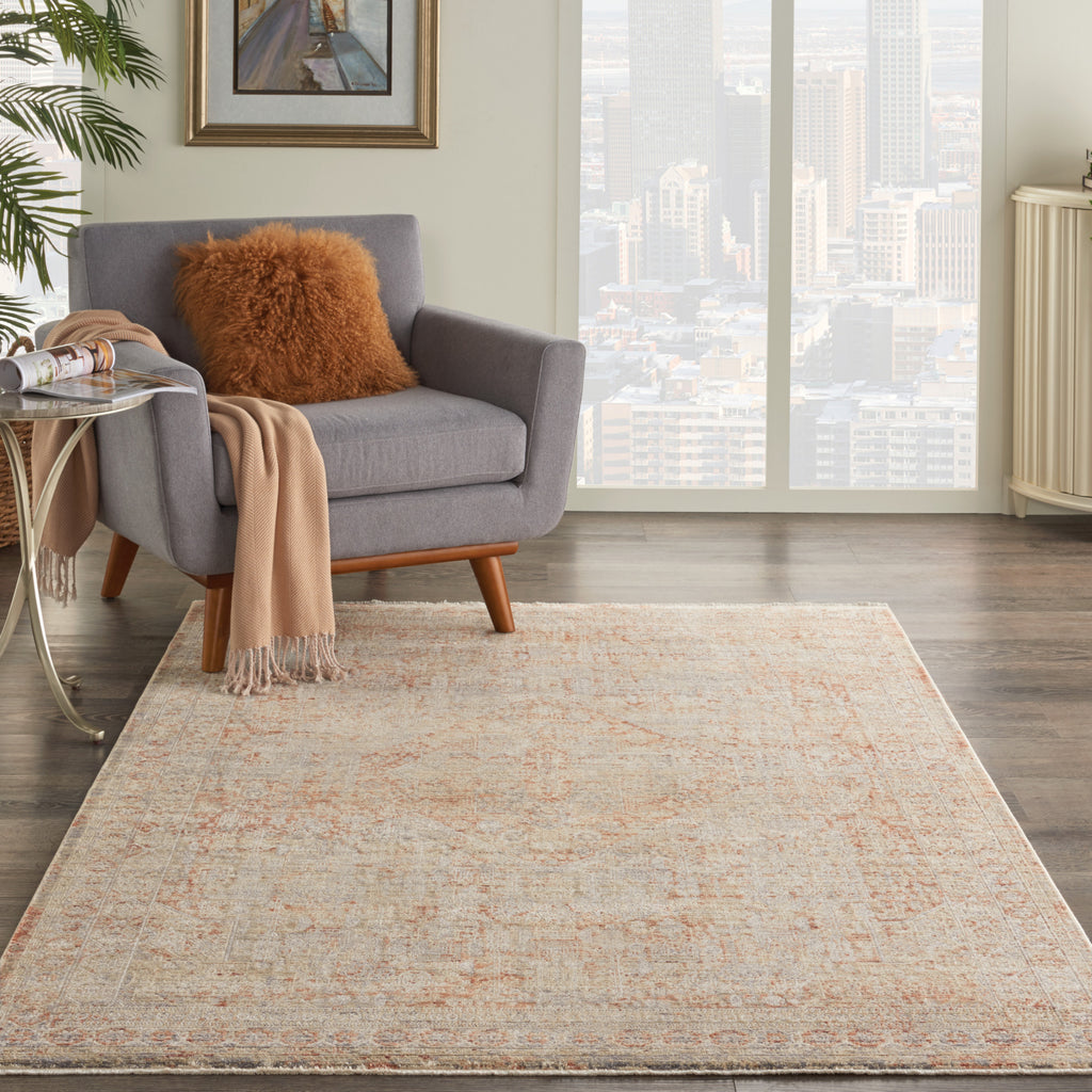 Nourison Silken Weave SLW02 Grey/Brick Area Rug – Incredible Rugs and Decor