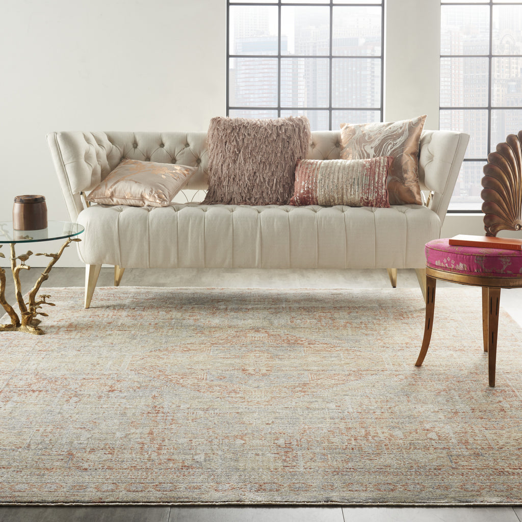 Nourison Silken Weave SLW02 Grey/Brick Area Rug – Incredible Rugs and Decor