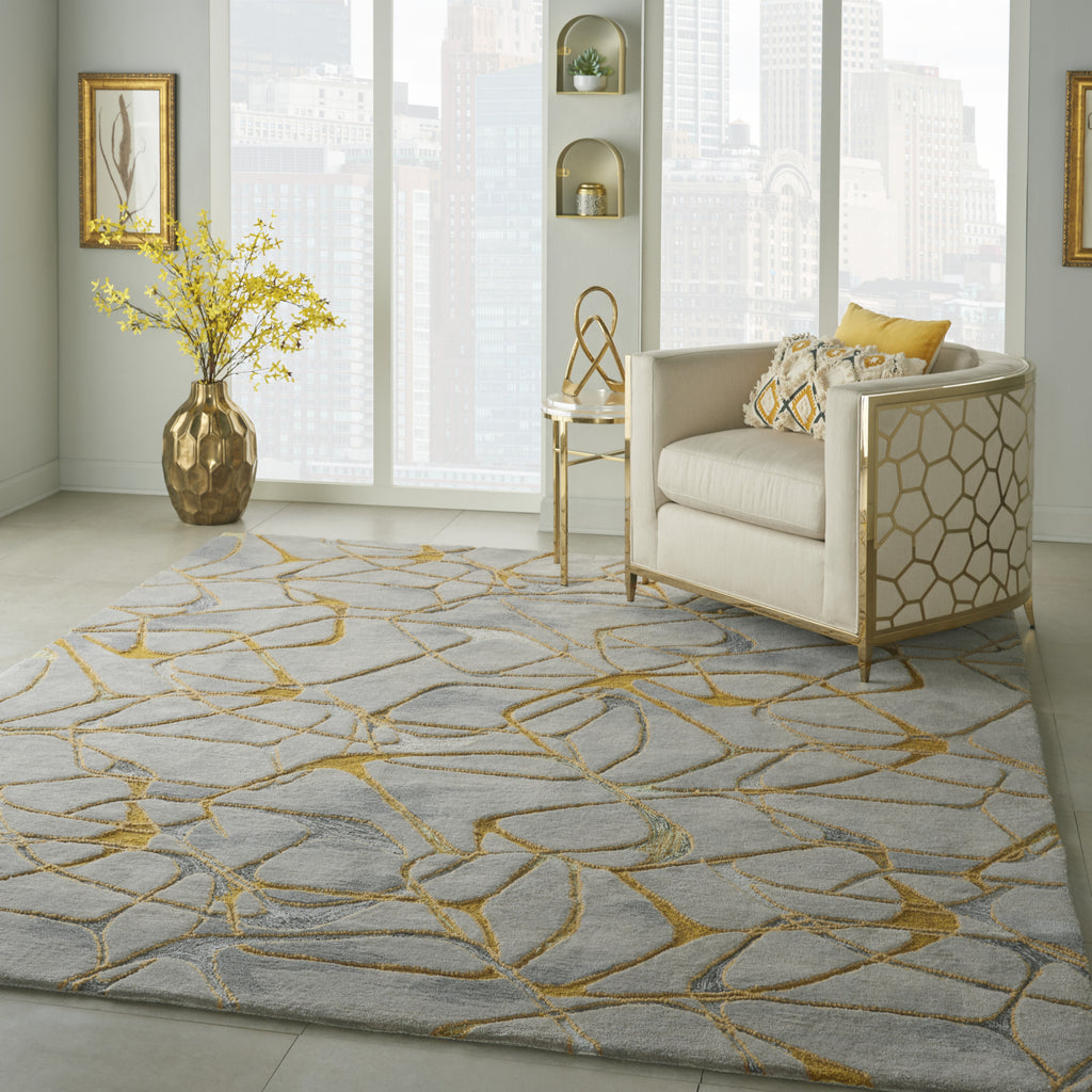 Symmetry SMM05 Grey/Yellow Area Rug by Nourison – Incredible Rugs and Decor