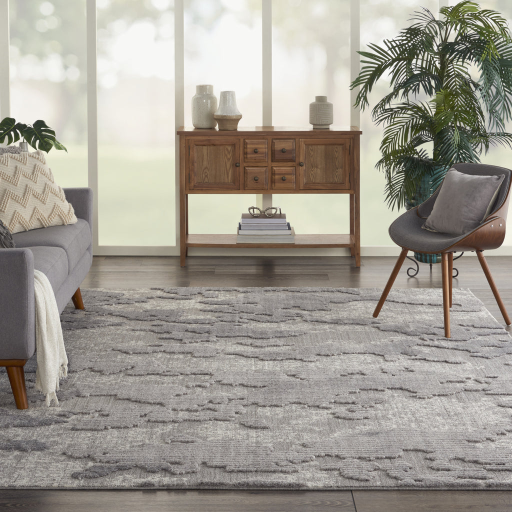 Nourison Textured Contemporary TEC01 Grey/Ivory Area Rug – Incredible ...