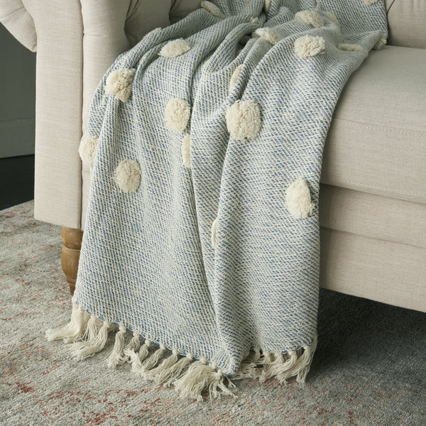 Nourison Throw Dot Woven Blue by Mina Victory – Incredible Rugs and Decor