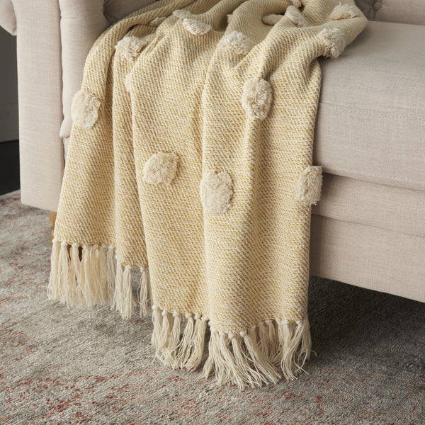Nourison Throw Dot Woven Mustard by Mina Victory – Incredible Rugs and ...