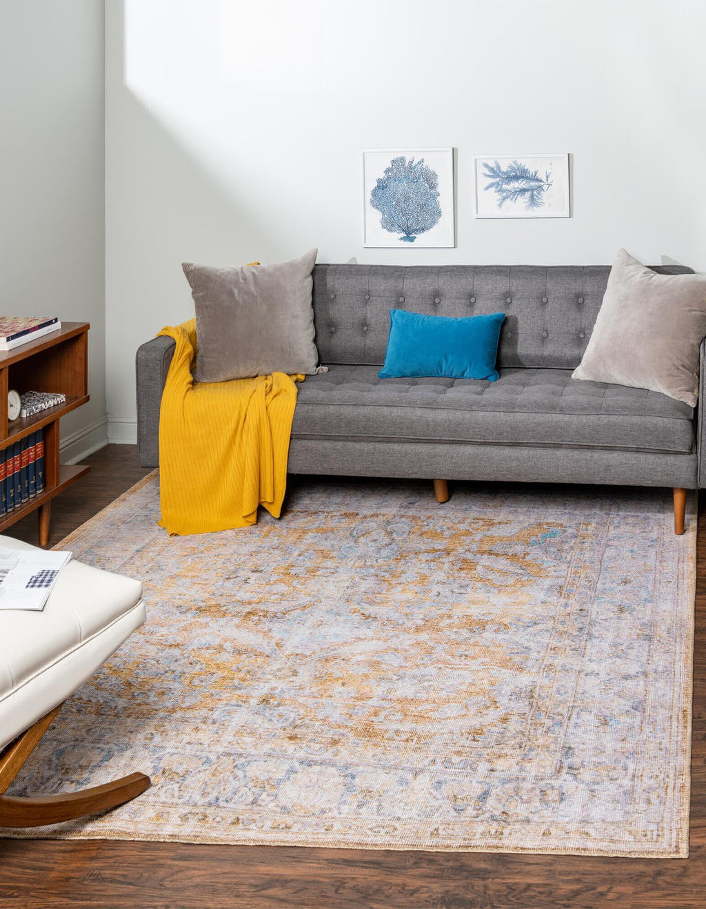 Unique Loom Timeless LEO-RVVL8 Yellow Area Rug – Incredible Rugs and Decor