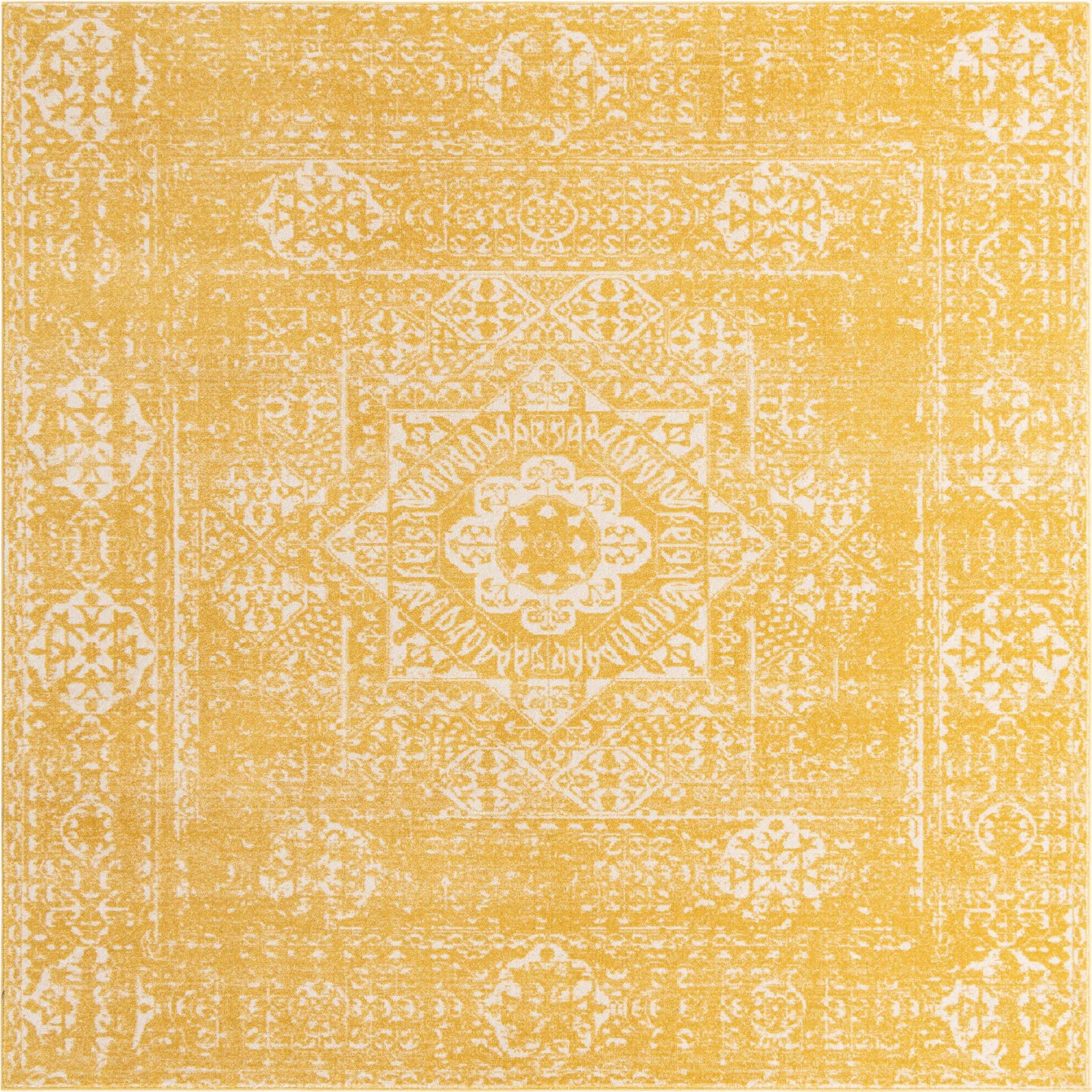 yellow patterned rug