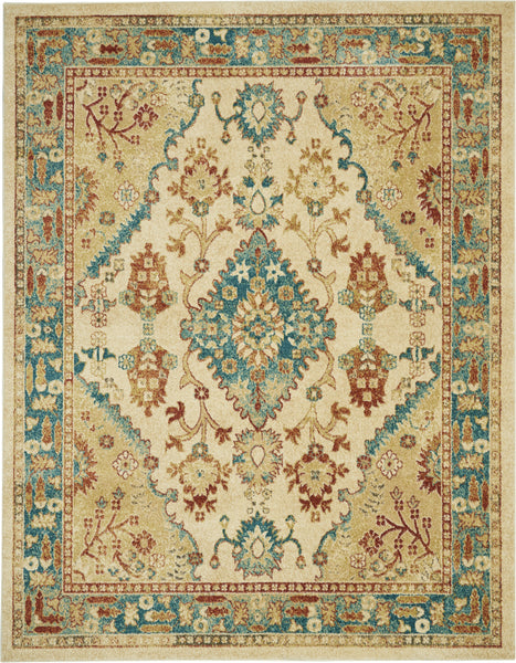 Traditional Vintage TRV04 Ivory/Teal Area Rug by Nourison – Incredible ...